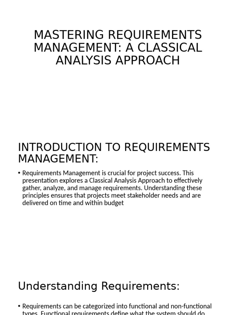 Mastering Requirements Management | PDF