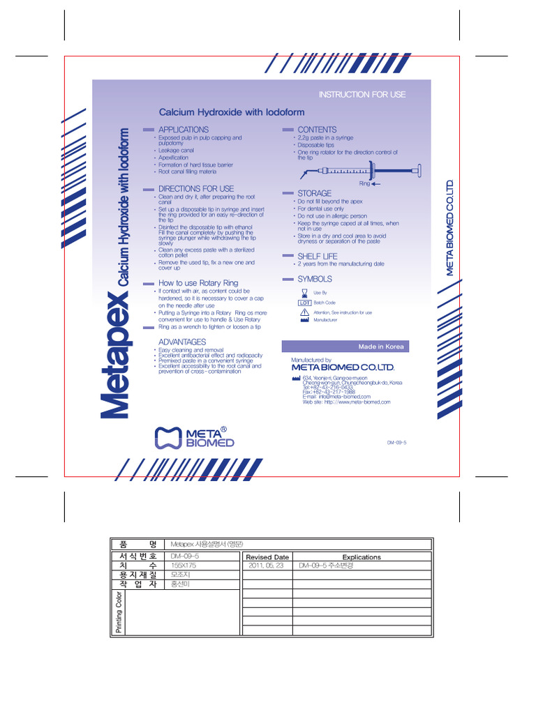 Metapex Manual (English) | PDF | Dentistry Branches | Dentistry