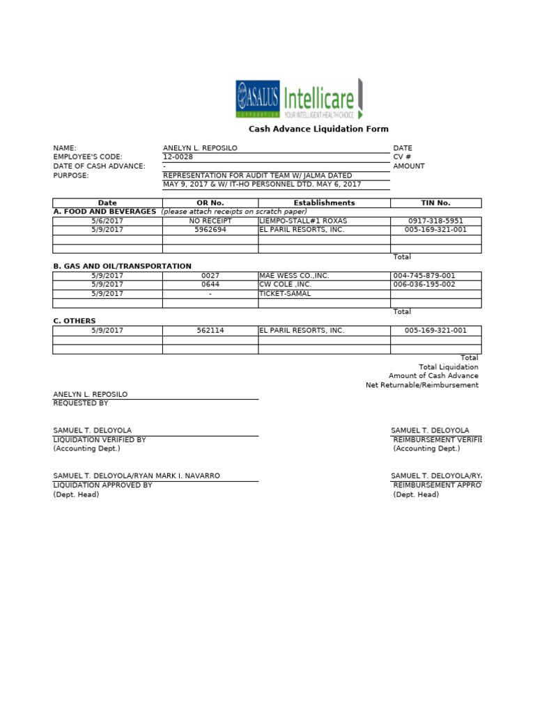 Asalus Liquidation Form To | PDF