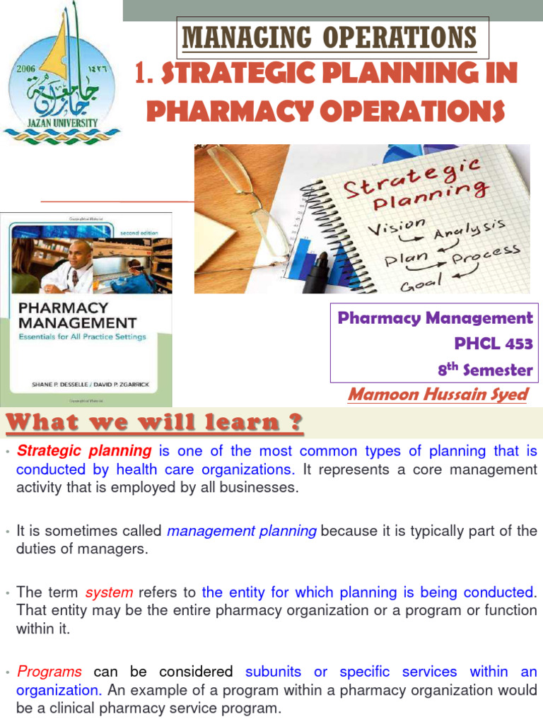 Strategic Planning in Pharmacy Operation | PDF