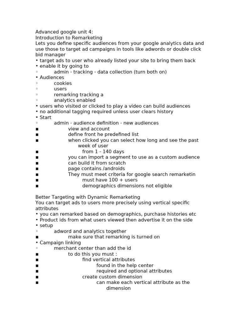 Advanced Google Unit 4 | PDF