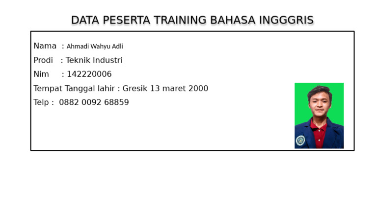 Data Peserta Training Bahasa Inggris (Adin) | PDF