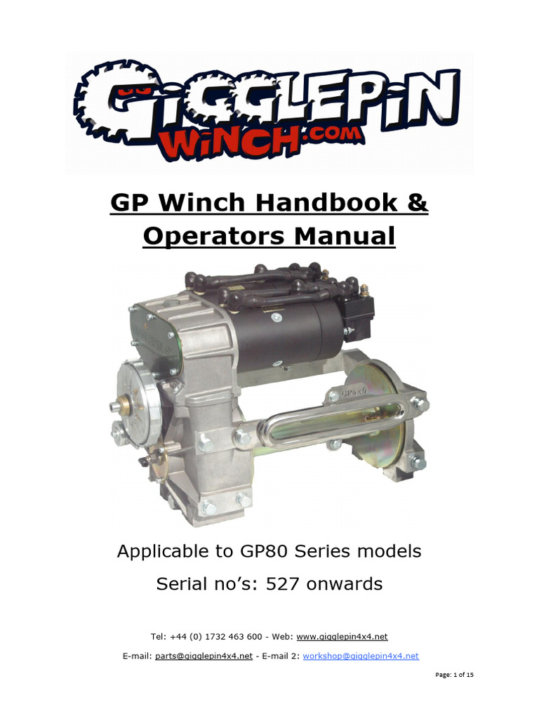 GP Winch Handbook mk5 Revision | PDF