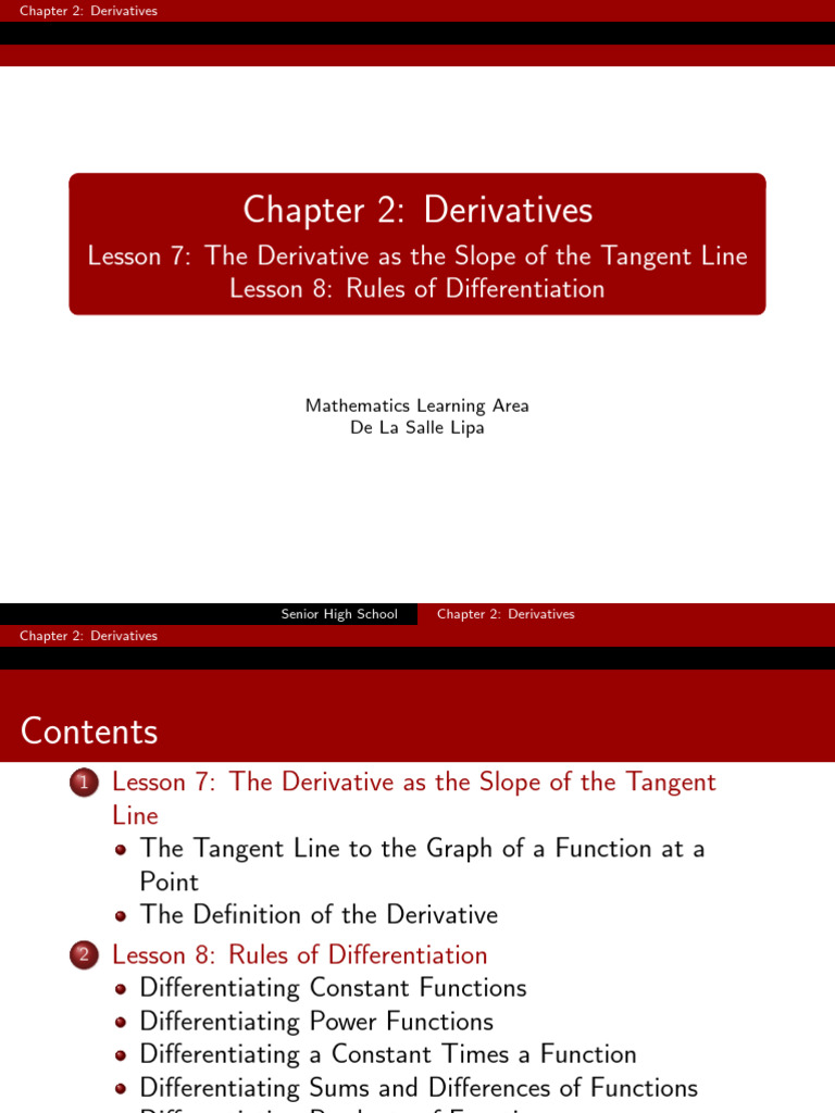Differentiation | PDF | Derivative | Tangent