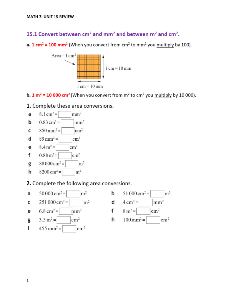 Math 7-Unit 15 Revision | PDF