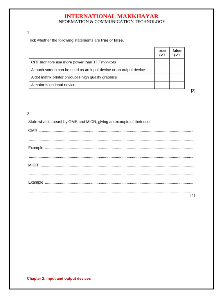Chapter 2 Input and Output Devices | PDF