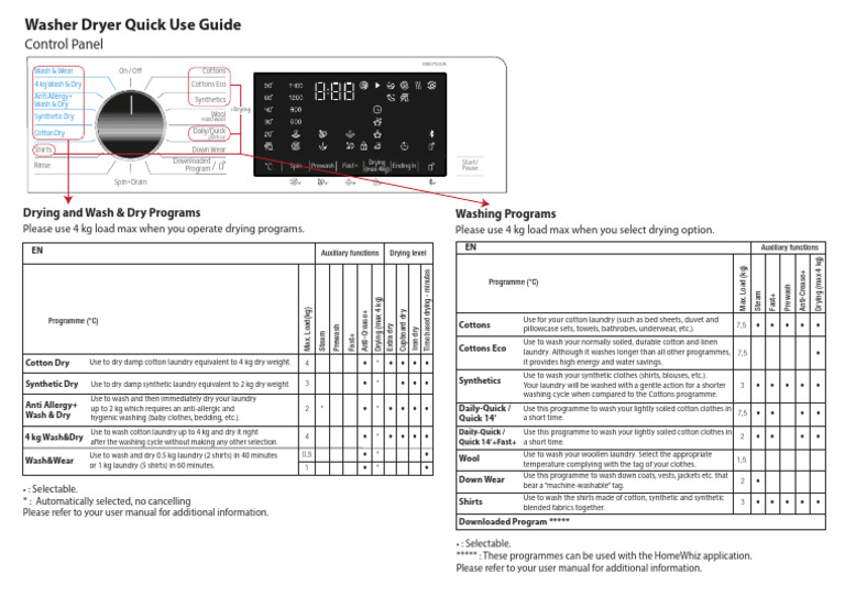 BWD7541W QuickGuide | PDF