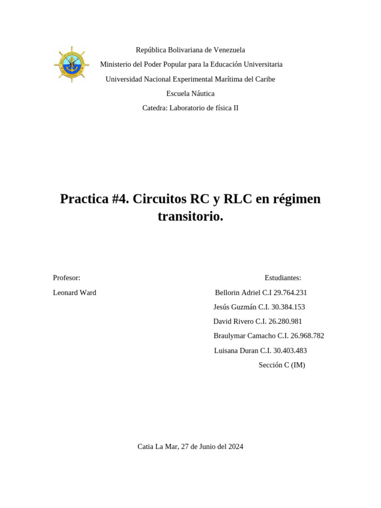 Practica #4 Laboratorio de Fisica II | PDF