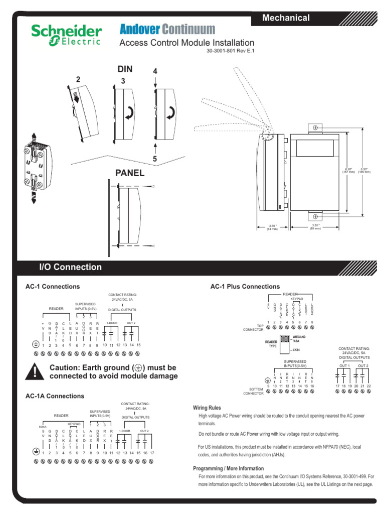 30-3001-801 Andover Continuum Access Control Module Installation ...