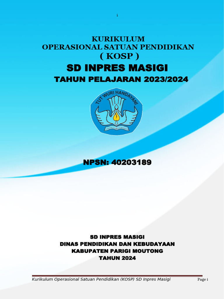 Kosp SD Inpres Masigi | PDF