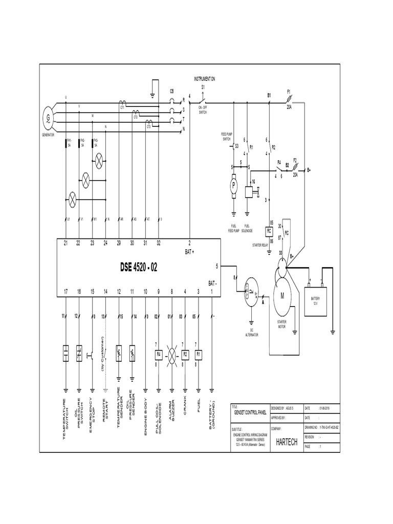 Wiring Diagram Yanmar (Pada Genset) | PDF