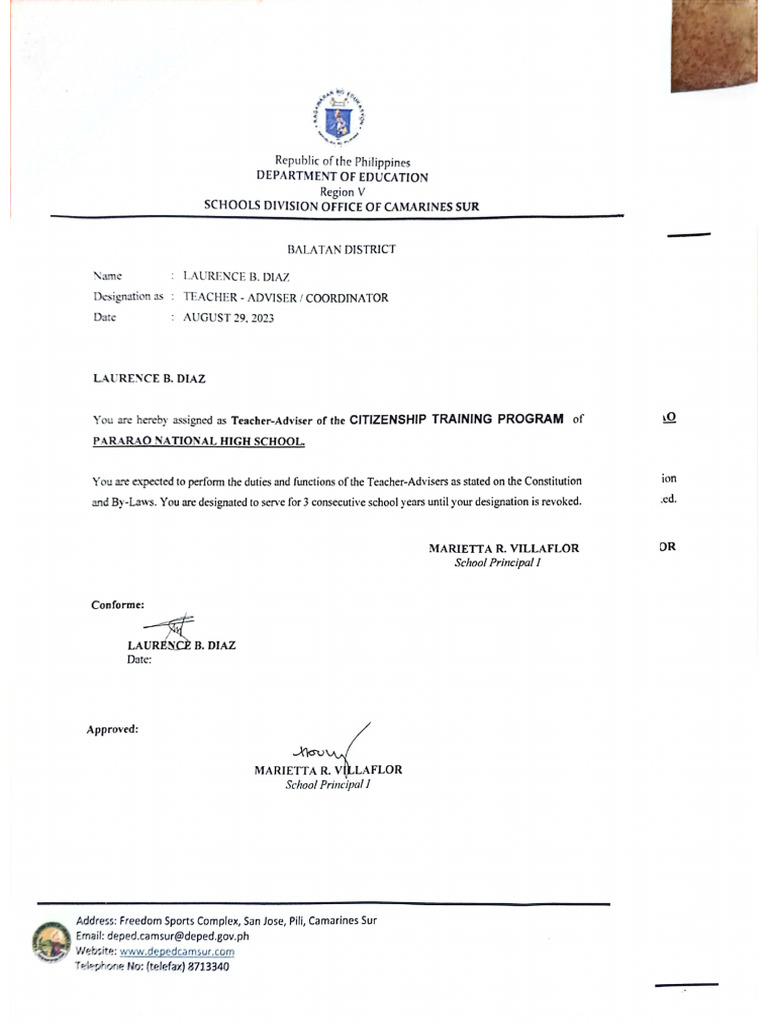 CTP Adviser - Designation | PDF