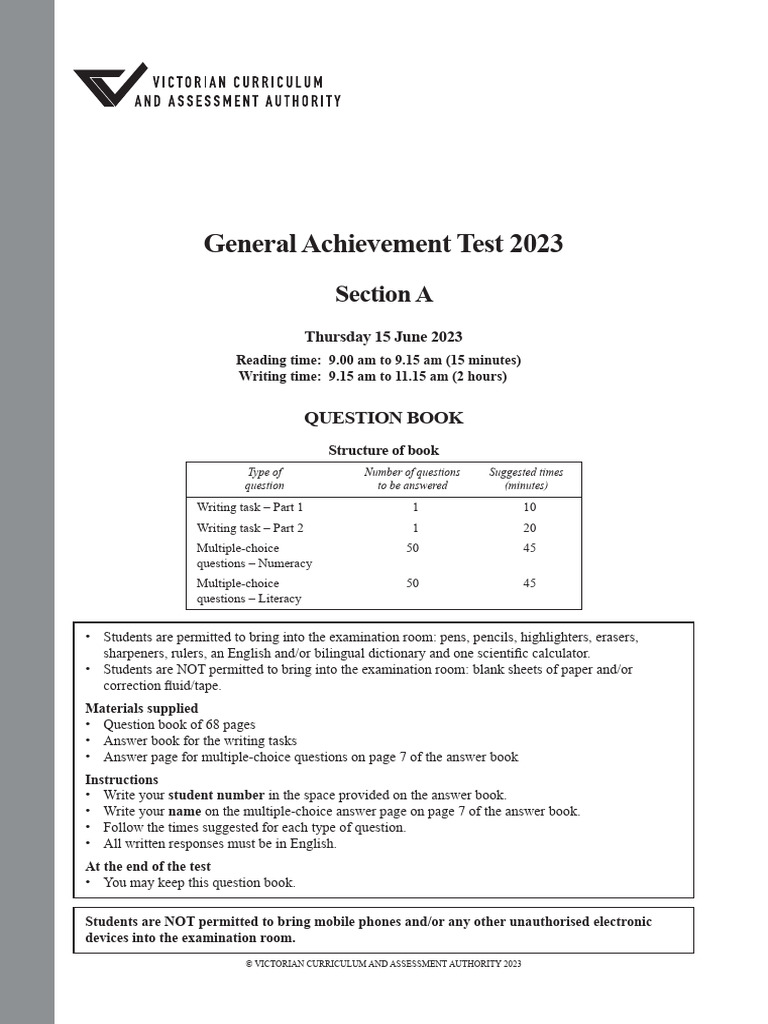2023GAT SectionA | PDF