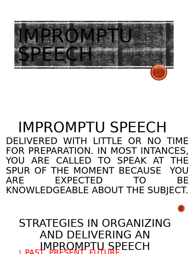 Impromptu Speech | PDF