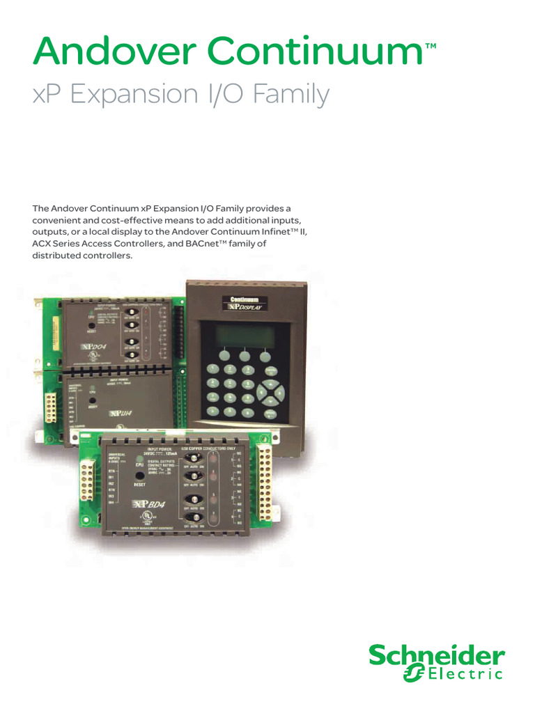 Andover Continuum XP Expansion I-O Family SDS-XPEXPANSION-I-O | PDF