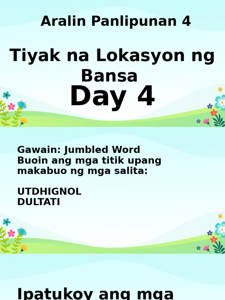 Aralin Panlipunan 4 Day 4 | PDF