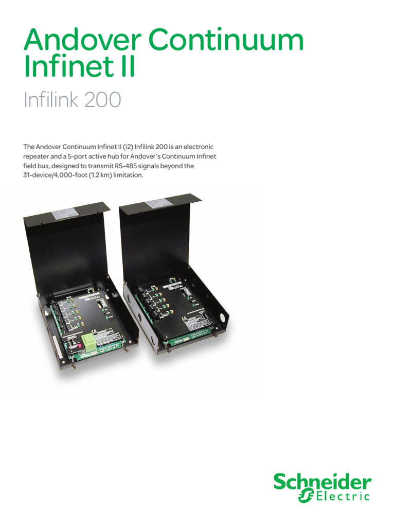 Andover-Continuum-Infinet-II-Infilink-200-Datasheet | PDF
