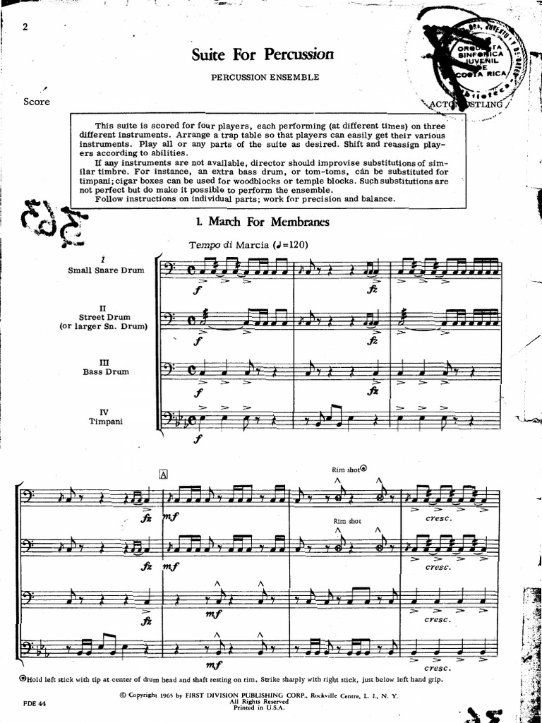 Suite For Percussion | PDF