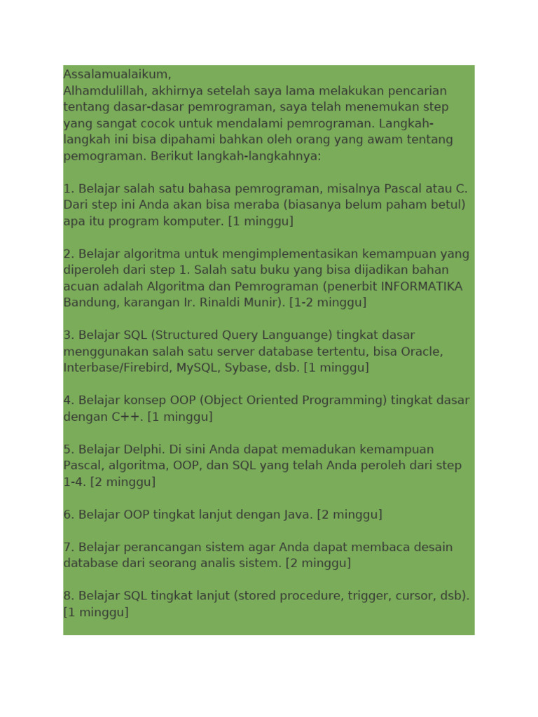 Dasar Menjadi Programmer | PDF