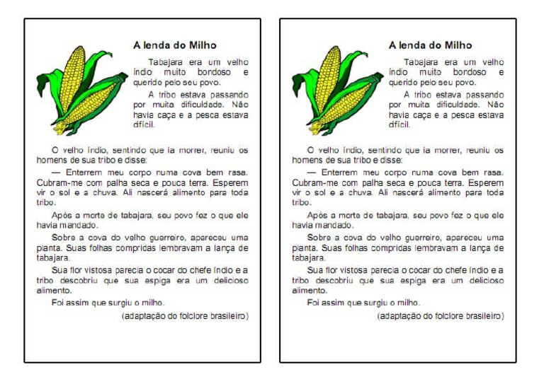 A Lenda Do Milho | PDF