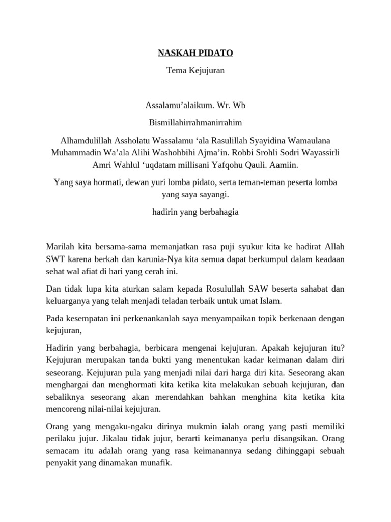 Naskah Pidato | PDF