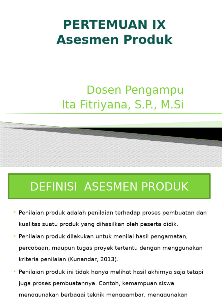 Asesmen Produk | PDF