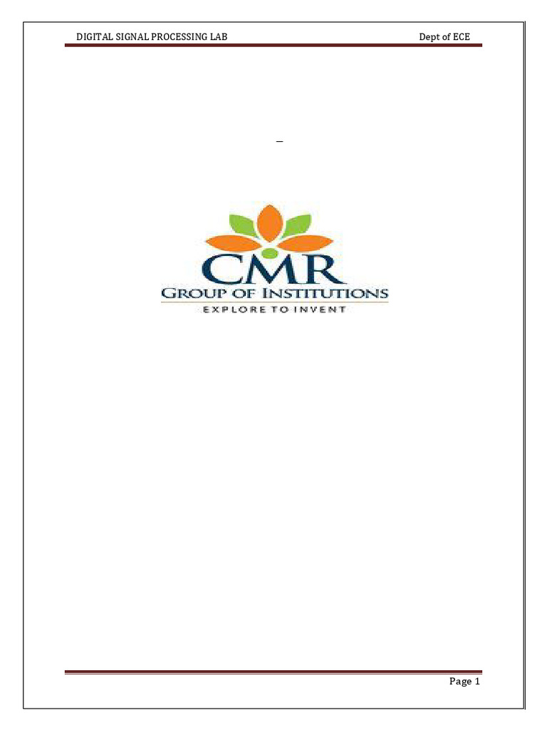 DSP Manual Cmrcet | PDF