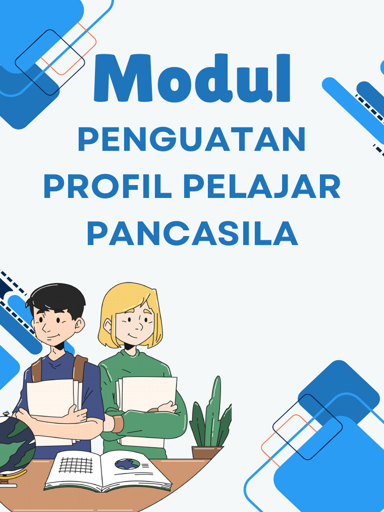 Biru Putih Berwarna Geometris Sampul Modul Ajar Kurikulum Merdeka ...