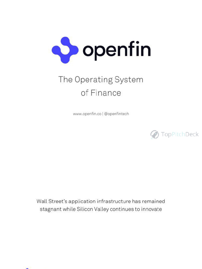 Openfin Pitch Deck Watermark | PDF