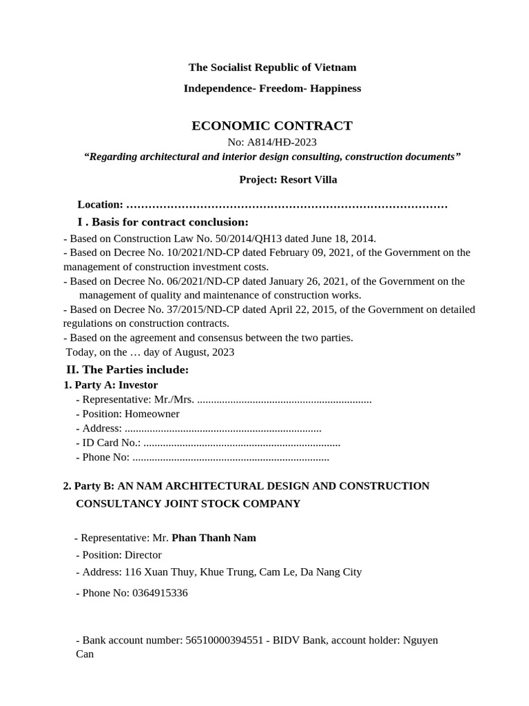 Economic Contract | PDF