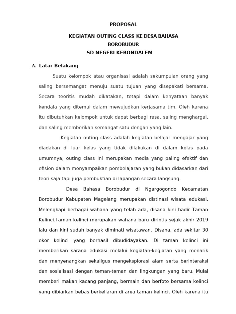 Proposal Outing Class | PDF