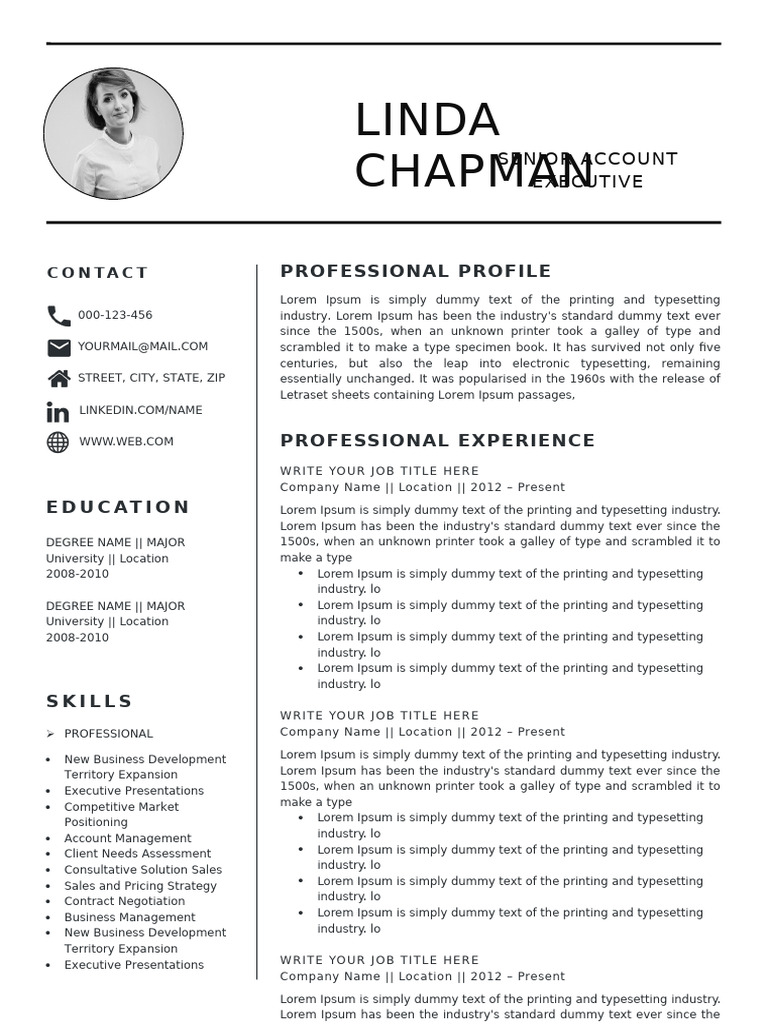 1-Page Resume Template - A4 | PDF