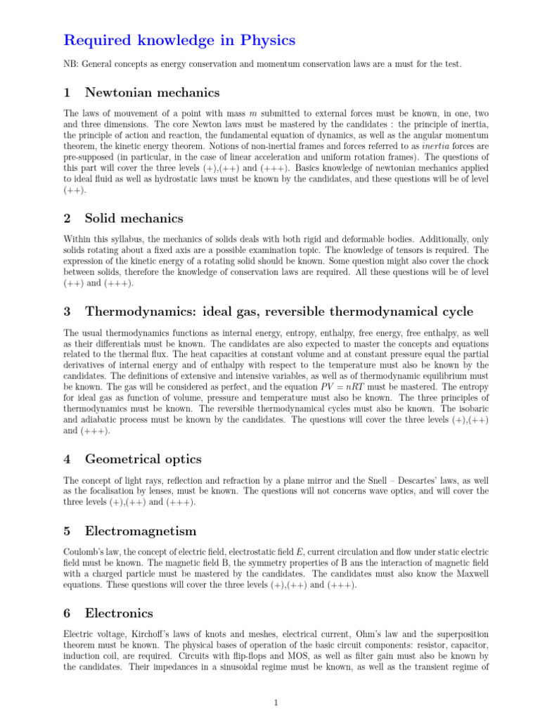 Programme Physique en | PDF