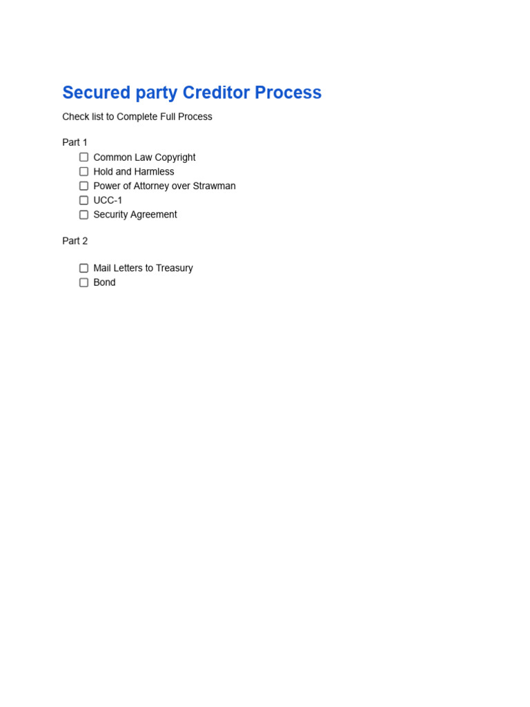 Secured Party Creditor Process | PDF