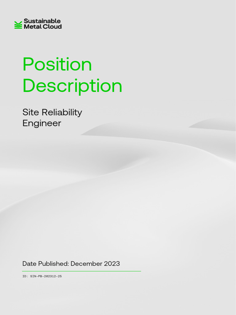 Smc Pd Sin Pb 202312 25 Site Reliability Engineer Pdf