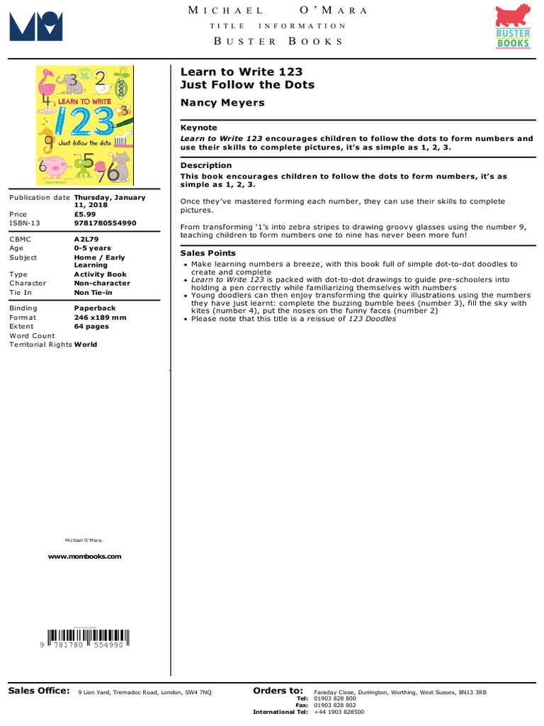 Learn To Write 123 | PDF