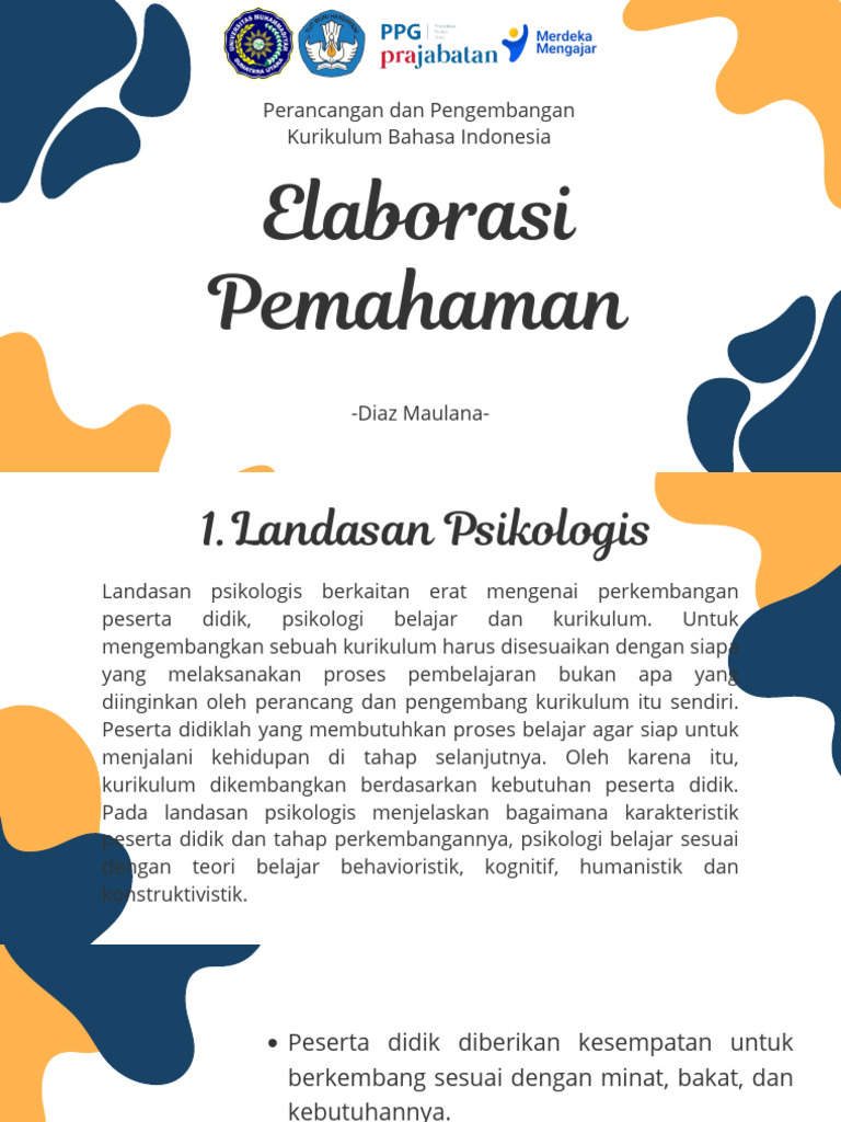 SEL.06.2-T1-5-a - Elaborasi Pemahaman - Konsep Dasar Pengembangan Kurikulum | PDF