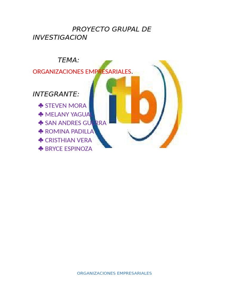 Proyecto Grupal de Investigacion | PDF