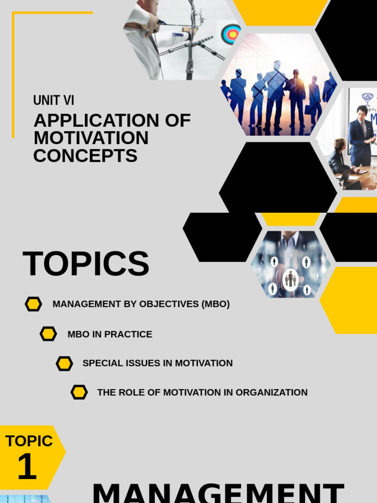 6. Unit VI - Application of Motivation Concepts | PDF
