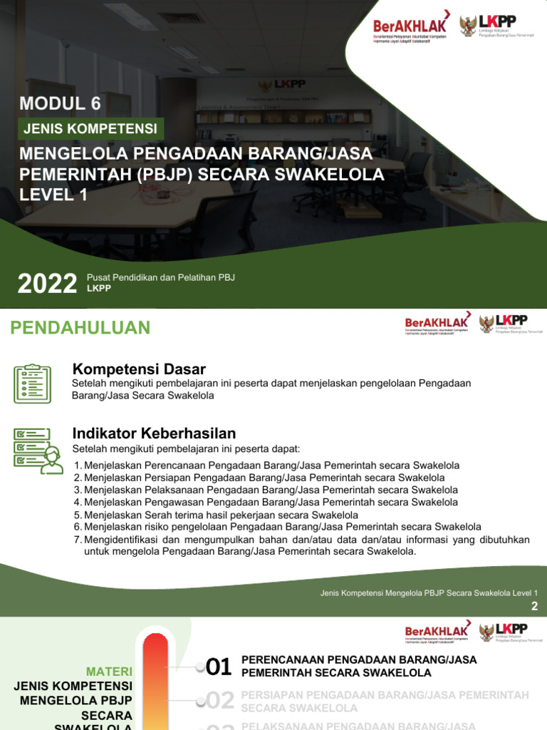 Slide Recall Modul 6 Mengelola PBJP Melalui Swakelola Level 1 | PDF