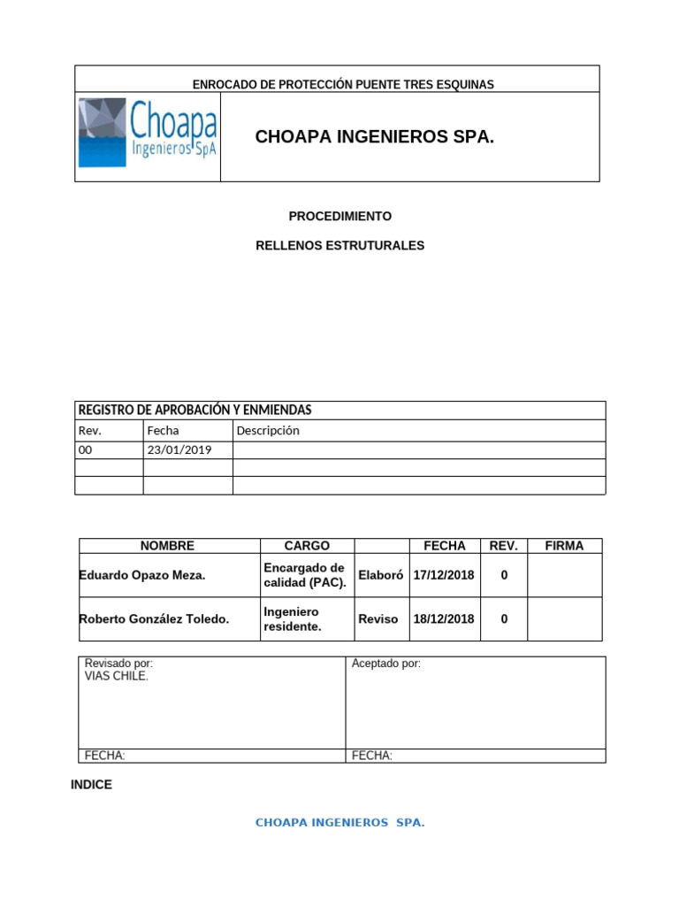 PTR-RELLENOS-ESTRUCTURALES Rev 02 | PDF