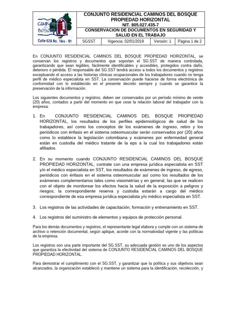 20 Conservación Documental CAMINOS DEL BOSQUE | PDF