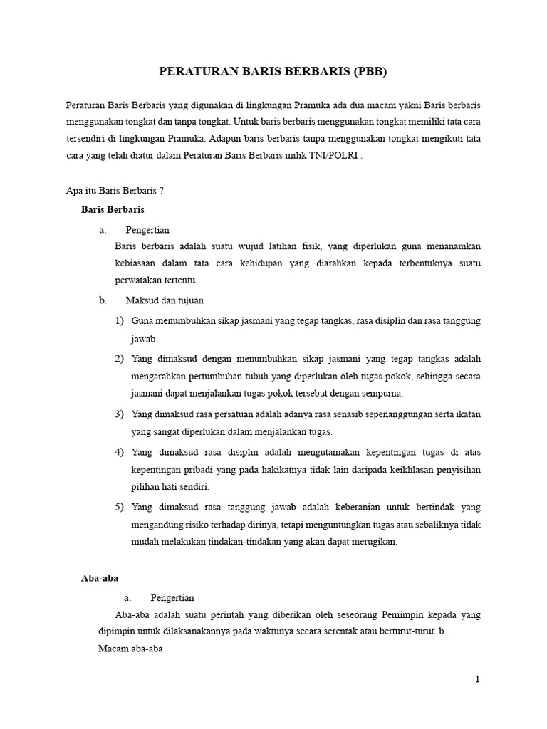 Materi PBB Pramuka | PDF