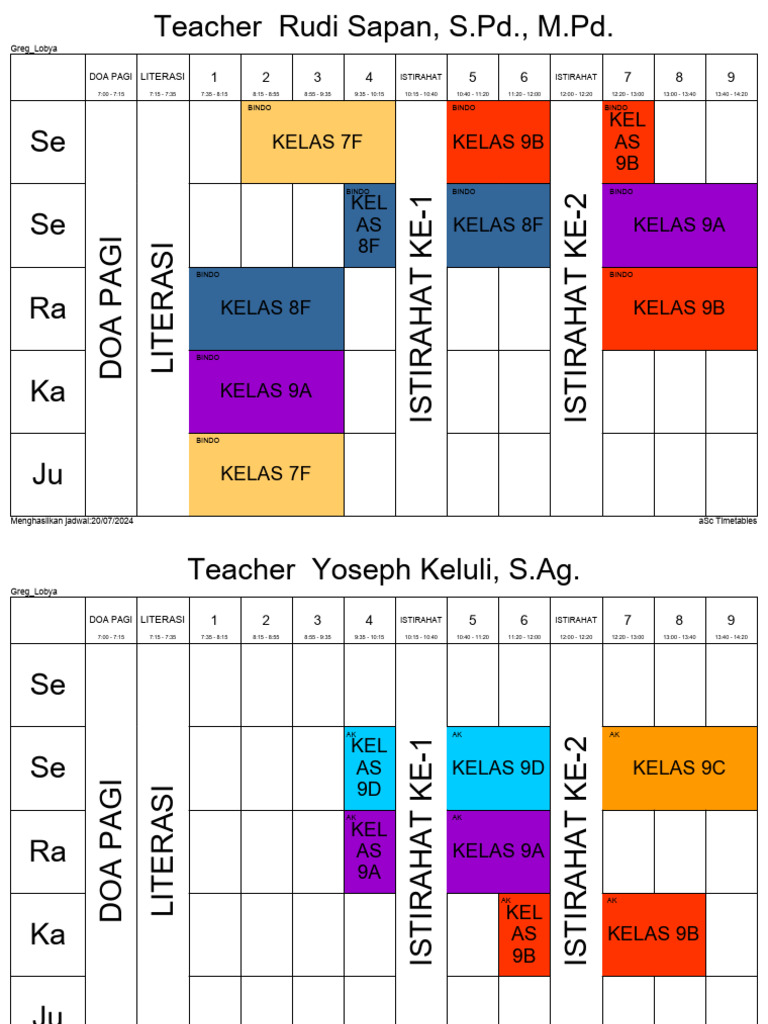 JADWAL KBM 2024 Per GURU-2 | PDF