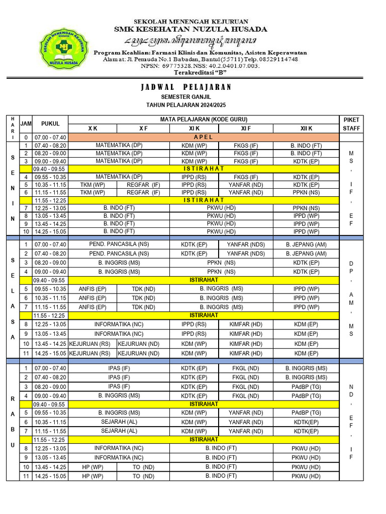 Jadwal FIX 2024 | PDF