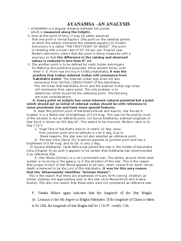 Ayanamsa An+analysis | PDF | Zodiac | Esoteric Cosmology