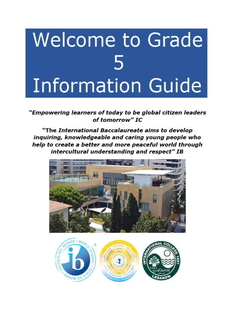 Grade 5 Handbook Information Guide Doc X | PDF