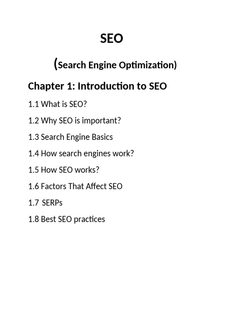 SEO Introduction | PDF