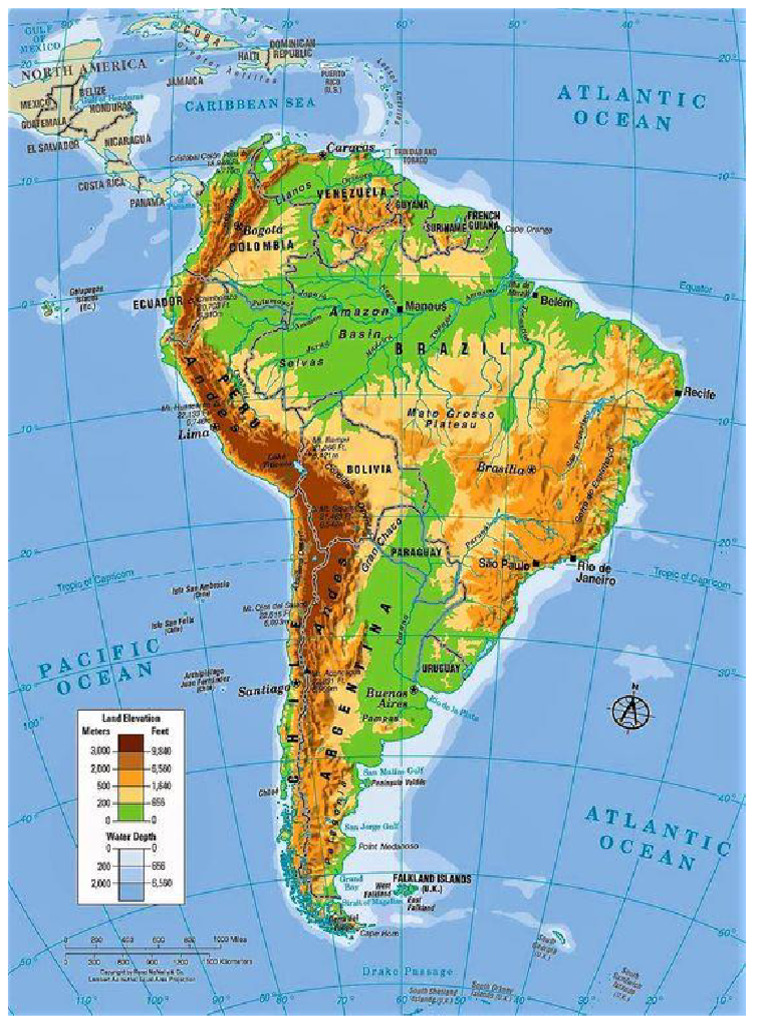 Mapa Fisico Sur | PDF