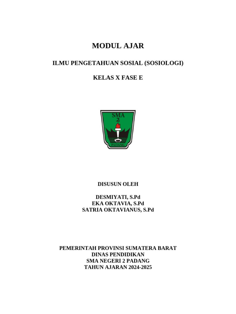 Modul Ajar Sosiologi | PDF